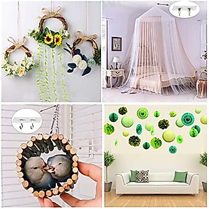Adhesive Ceiling Hooks,Damage Free Ceiling Mounted Hooks Transparent Wall Sticky Hooks Safety Buckle Design for Hanging Wind Chime Lights Decorations Paper Craft 6 Pack (Set A)