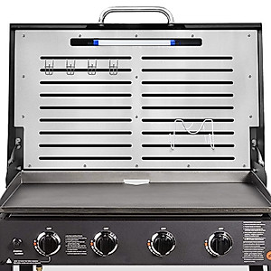 BSARTE Upgraded Hinged Lid Cover with Built in Organizer Panel Designed to Fit Blackstone Griddle 36" Table Top Griddle/Multi-Functional Hard Cover Hood, Accessories for 36 inch Griddle