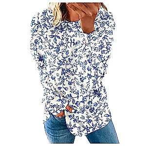 Long Sleeve Blouses for Women Printed Blouse Plus Size Fall Tops Plus Size Tops for Women Long Sleeve Long Sleeve Tee Shirts for Women Womens Tops Plus Size Fall Outfits for Women 2023