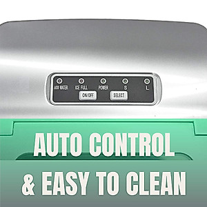 Smad Countertop Ice Maker Machine, Chewable Bullet Ice Chip Maker with Ice Scoop & Basket, 26 Lbs/Day, Silver