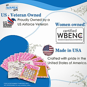 My Scratch Offs - 26 Pink Floral Scratch Off Bingo Cards Perfect for Bridal Shower Games, Wedding Party, Bridal Party Favors - Fun and Easy Bingo Game Cards