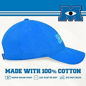 Disney Pixar Monsters Inc Monsters University Baseball Cap, Adjustable Dad Hat, Blue