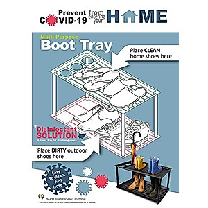 Innover | Two-Tier Boot Tray with Umbrella Stand, Multi-Purpose Shoe Rack Entryway Organizer
