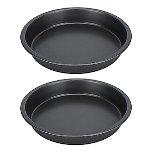 Non Stick Pizza Pan Dish Pizza Pan Kitchenware Baking Pan 2Pcs Deep Thickened Carbon Steel Baking Pan for Kitchen Bakery (9 inches)