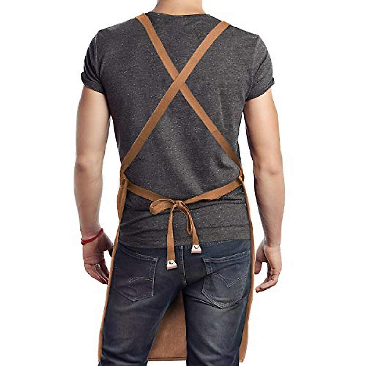 carrotez Chef Apron, Waterdrop Resistant Cotton Canvas Cross Back Adjustable Apron, M-XXL