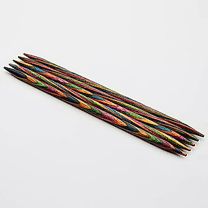 Yarn Ave Knit Pro Symfonie Birch Wood Colorful Double Pointed Needles, 6''/8'' 2.0-8.0mm Hand Knitting Pins for Socks Mittens Hats Necks Baby Projects Scarfs (6''-15CM, 3.75mm (US 5))