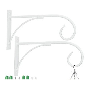 2PCS Wall Hanging Flower Basket Wall Decoration Hanging Basket Flower Frame Hanging Flower Frame Living Room Balcony Hanging Kitchen Decorations Wall Stickers (White, One Size)