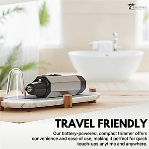 ToiletTree Products Nose Hair Trimmer with LED Light - Stainless Steel, Heavy-Duty Casing - Ear & Nose Hair Trimmer - Men's Grooming Trimmer for Beard, Eyebrows, and Ears