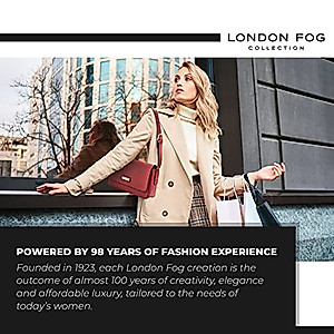 LONDON FOG ASTOR Texture Shoulder Bag for Women with Adjustable Strap - Red Texture