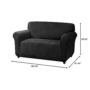 Madison Kathy Ireland Day Break Loveseat Slipcover, Black