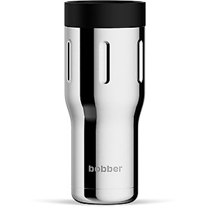 BOBBER - 16 Oz Vacuum Insulated Stainless Steel Portable Travel Coffee Mug With 100% Leakproof Locked Lid (Glossy)