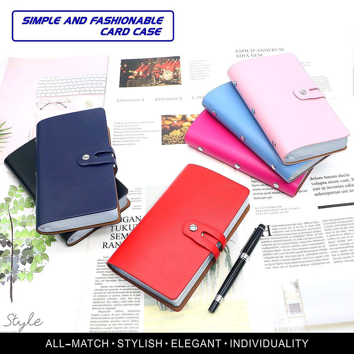 Padike RFID Credit Card Holder Business Card Organizer Business Card Holder , with 96 Card Slots Credit Card Protector for Managing Your Different Cards to Prevent Loss or Damage (Black)