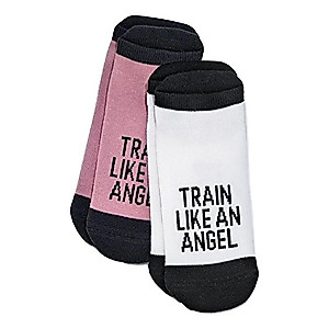 Victoria's Secret Sport Low Show Socks Cushioned Ankle No Show White Train Like an Angel NWT