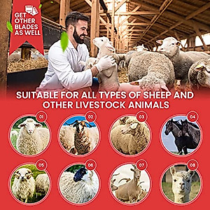 Sheep Shears Pro 110V 500W Professional Heavy Duty Electric Shearing Clippers with 6 Speed, for Shaving Fur Wool in Sheep, Goats, Cattle, Other Farm Livestock Pet, with Grooming Carrying Case CE