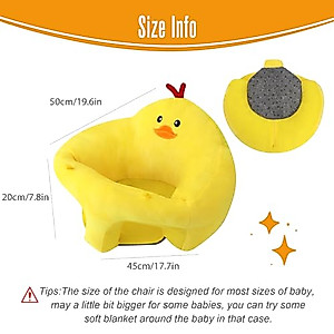 vocheer Sit Me Up Floor Seat for Baby Chair for Sitting Up Support Seat Sofa Plush Animal Shaped Baby Learning to Sit Chair for 3-24 Months,PP Cotton Full Filling,Yellow Duck