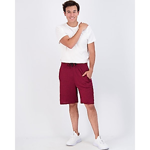 Real Essentials Mens Dry Fit Shorts Dri Active Wear Short Athletic Performance Basketball 9 Inch Inseam Sweat Tennis Soccer Running Essentials Gym Casual Workout Sports, Set 6, L, Pack of 5