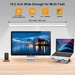 shlinux LED Desk Lamp, Desk Light with Flexible Gooseneck (White)