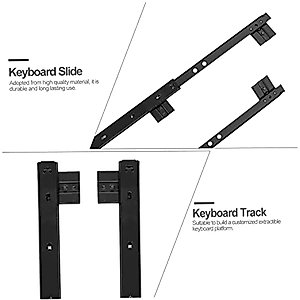 BESTOYARD 4 Pairs Keyboard Rails Keyboard Rack Keyboard Drawer Slides Drawer- Design Rack undermount Drawer Slides Heavy Duty Bearing Slides Keyboard Slides Desk Under The Stage Office Steel