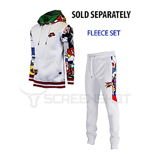 SCREENSHOT-H11062 Mens Urban Hip Hop Premium Fleece Hoodie - Pullover Streetwear Pop Art Patch & Print Fashion Hooded Sweatshirt-White-Small