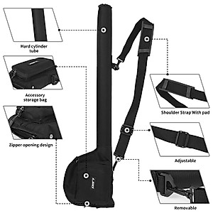 ZPZGOG 31inch Fly Fishing Rod Case Fishing Tackle Bag Fishing Pole Storage Bag Fishing Rod Bag Canvas Water-Resistant Fishing Rod Tube Case Fly Fishing Rod Gear Bag