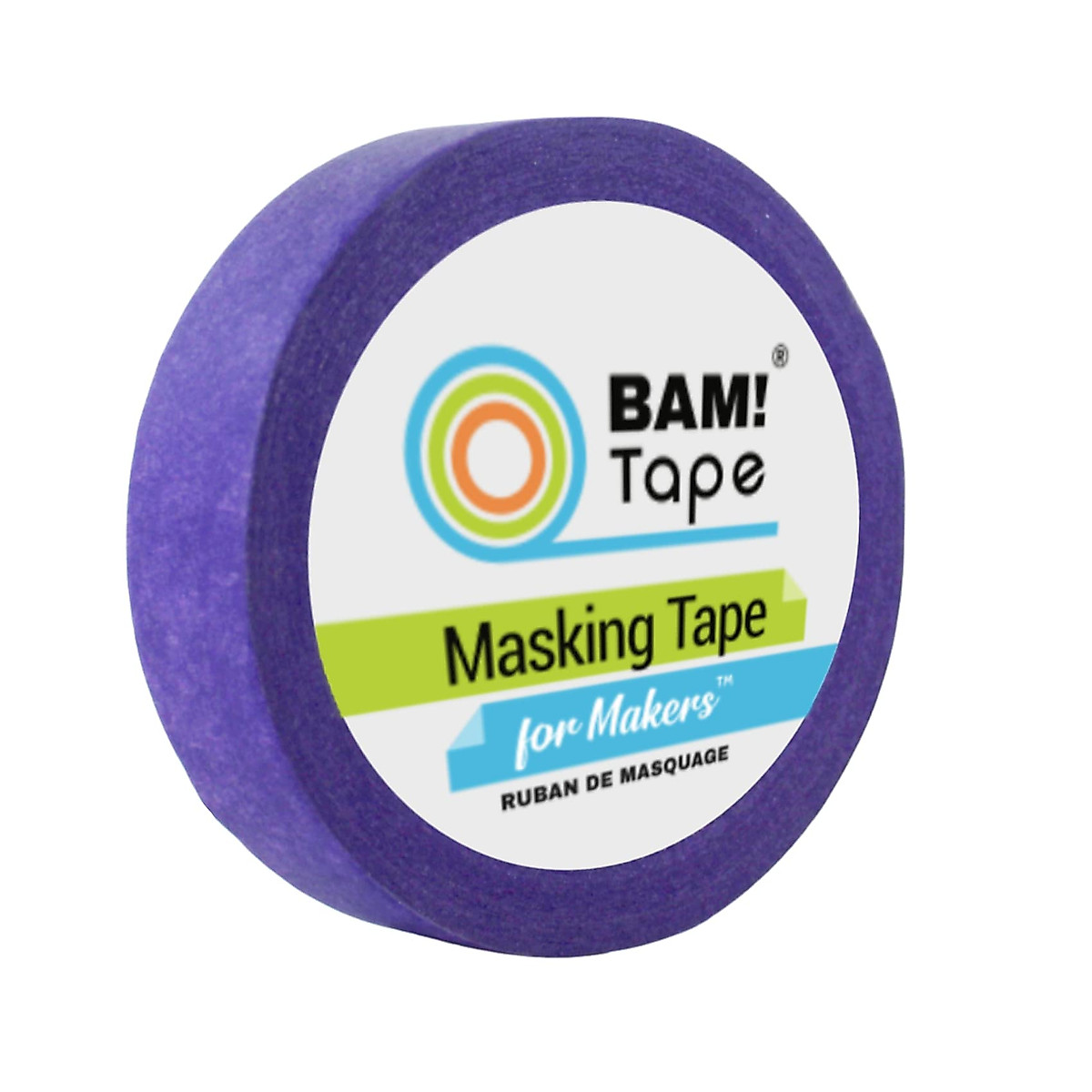 BAM! Tape Black Masking Tape for Makers | 1 Roll | 1 inch x 30 Yards | Colored Tape for STEM STEAM | Arts Crafts Science Math DIY | School Projects Labeling Constructing Creating | Low Residue