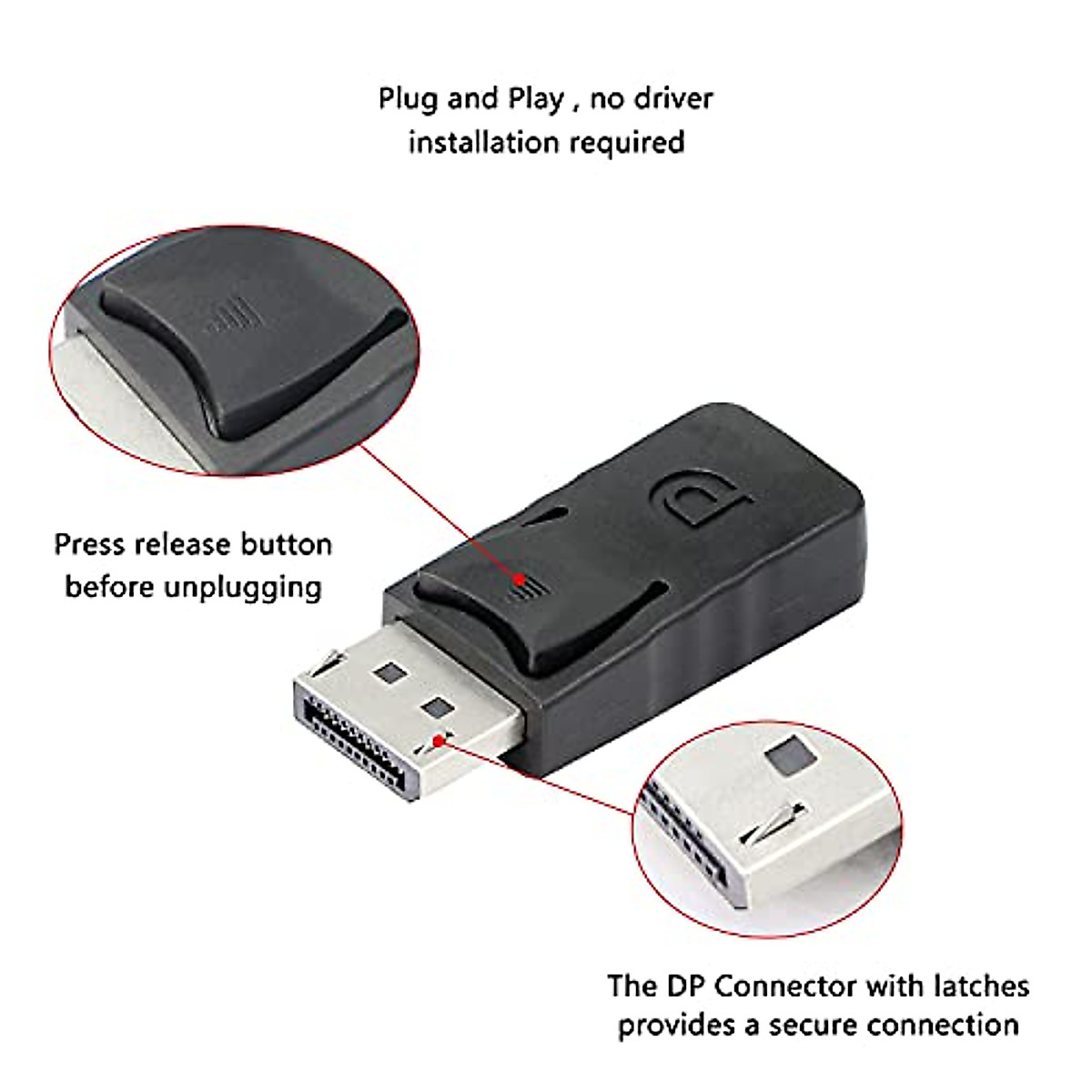 XMSJSIY DP Dummy Plug,DisplayPort Emulator Headless Ghost Display 4K for PC 3840x2160@60hz -1pcs