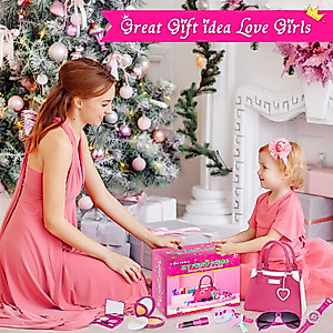 Officygnet Play Purse for Little Girls, Princess Pretend Play Girls Toys for 3 4 5 6 7 8 Year Old, Toddler Purse with Accessories, Kids Toy Purse Birthday for Girls Ages 3-5 4-5 6-8