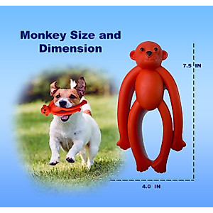 SHAGGYTAILVILLAGE Puppy Chew Toys 2-Pack for Small/Medium Dogs, Puppy Teething Toys, Rubber Monkey Dog Toys for Teething and Fetch