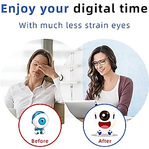 WINTOO Anti Blue Light Glasses for Women Men -5 Pair Blue Light Blocking Glasses, UV400 Anti-Glare Computer Glasses Women, Blue Light Reading Glasses for Women for Gaming TV Phone Screen Square Frame