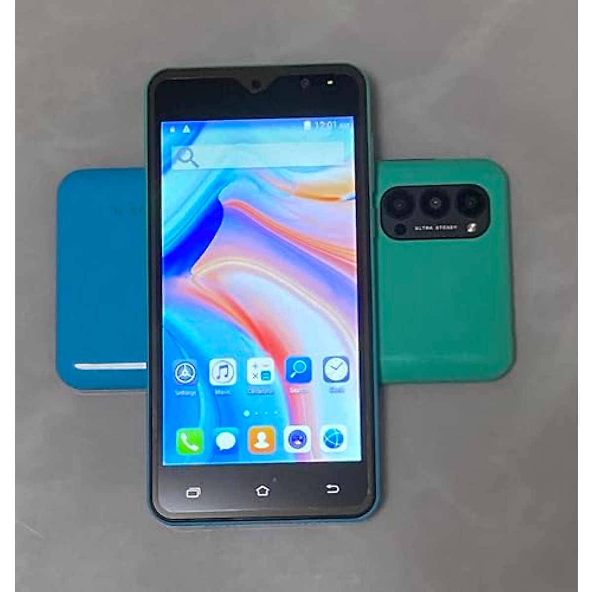 1G RAM 4G ROM，X11 aderroo Android Smartphone, 5.0-inch Screen，Front and Rear Cameras，Only Supports Dual SIM Card Frequency Band of 3GWCDMA：850/2100MHZ，Unlocked Cell Phone（Blue-Green）