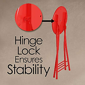 24-Inch Counter Height Bar Stool – Backless Folding Chair with 300lb Capacity for Kitchen, Recreation Room, or Game Room by Trademark Home (Red) Set of 1