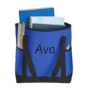 all about me company Personalized Zippered Tote| On-The-Go Monogrammed Tote Bag | Customize with a Name or Monogram (Royal-Name)