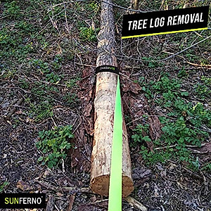 Sunferno Recovery Tow Strap 35000lb - Recover Your Vehicle Stuck in Mud/Snow - Heavy Duty 3" x 20' Winch Snatch Strap - Protective Loops, Water-Resistant - Off Road Truck Accessory - Storage Bag