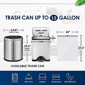 RayPard 13 Gallon 100 Counts Heavy Duty Large Drawstring Trash Bags Garbage Bags,12-13gal Tall Trash Bin Liners for Kitchen Yard Industrial, White