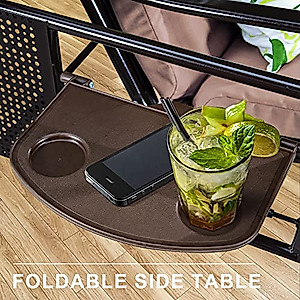 PURPLE LEAF 3-Seat Deluxe Outdoor Patio Porch Swing with Weather Resistant Steel Frame, Adjustable Tilt Canopy, Cushions and Pillow Included, Beige