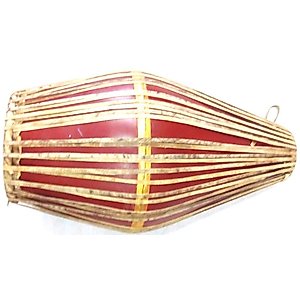 VRINDAVANBAZAAR.COM Brown Fiber Mridangam with Cloth Cover