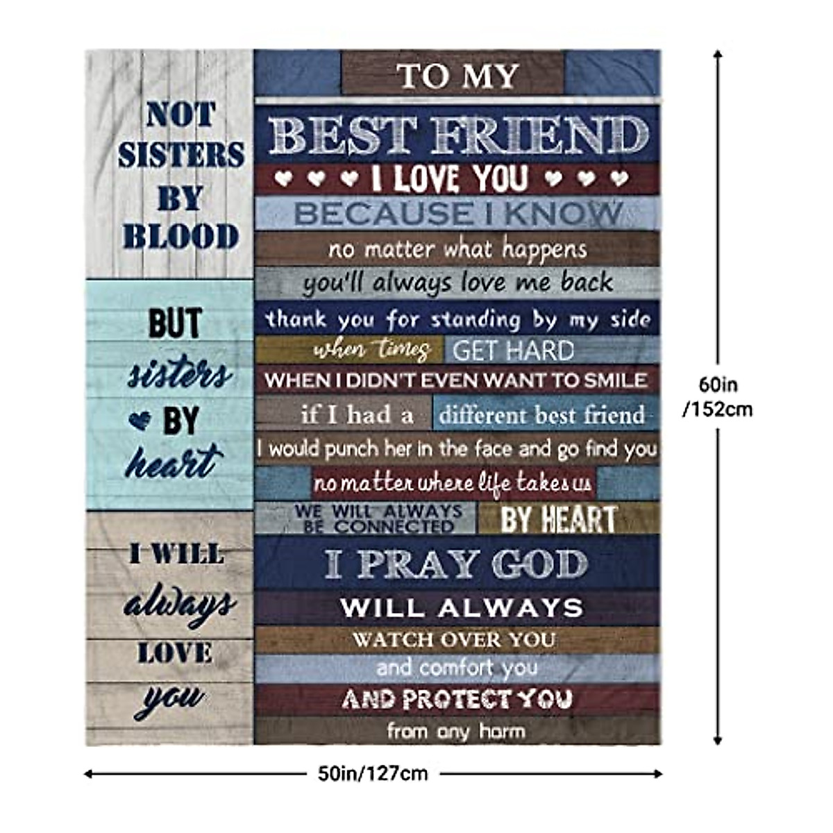 Mubpean Gifts for Best Friends Women Blanket 60"x50", Friendship Gifts for Women Friends, Gifts for Friends Female, Birthday Gifts for Women Friendship,Best Friend Birthday Gift for Sister Mothers Day