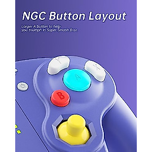 tenlox DOYOKY Joypad Controller for Switch/Switch OLED, Retro Gamecube Style Wireless Replacement, Switch Controllers with Replaceable Thumbsticks/Map Button/Turbo/6-Axis Gyro/Vibration