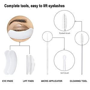 SHEEYOON Eyelash Lift Kit, Premium Lash Perm kit with Complete Tools, Natural Curly Long Lasting Eyelash Curling for Home & Salon