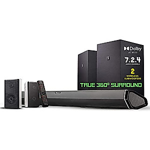 Nakamichi Shockwafe Elite 7.2.4 Channel 800W Dolby Atmos/DTS:X Soundbar with Dual 8” Subwoofers (Wireless) & 2 Rear Surround Speakers. Enjoy Plug and Play True 360° Cinema Sound & Room-Shaking Bass