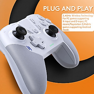 Uberwith Wireless Game Controller, Dual Vibration Joystick Gamepad Computer Game Controller for PC Windows 7/8/10, PS3/TV Box/Laptop/Android Mobile Phones