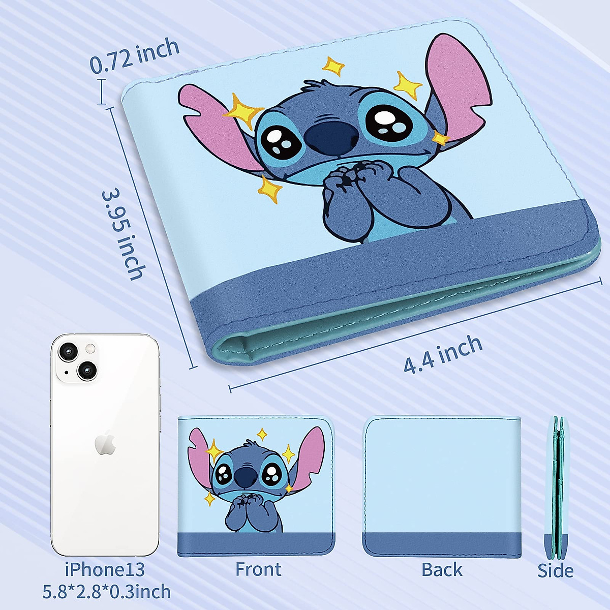 Toyuma Leather Wallet for Boys Wallets for Girls Kids Wallet Cute Kawaii Anime Cool Cartoon Fun Purse Credit ID Card Slim Bifold Small Coin Purses for Teens Boys Minimalist Wallet, Eyes Shidi