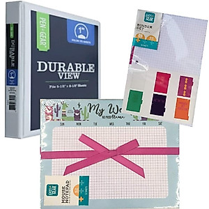 Mini View Binder, Binder Sheets, and Desk Calendar 3 Piece Bundle