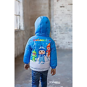 CoComelon JJ Cody Nico Baby Boys Zip Up Fashion Puffer Jacket Blue 24 Months