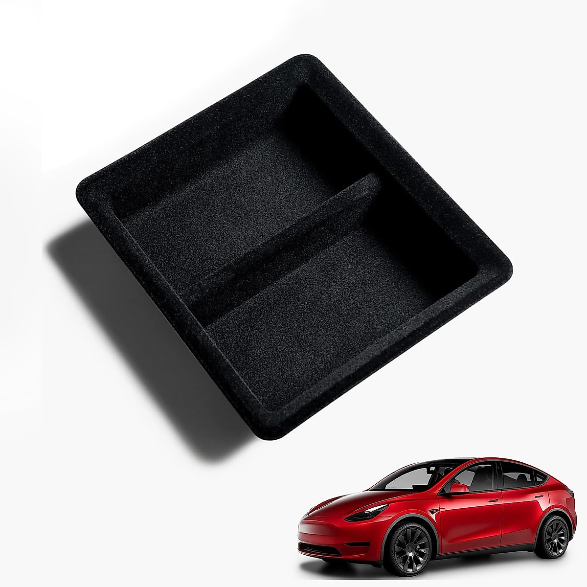 Foxpark [OEM-Look] Tesla Model Y I 3 Console Organizer Tray, Center Console Organizer, Tesla Model 3 Y Accessories 2019-2024 with Smooth Slide Technology