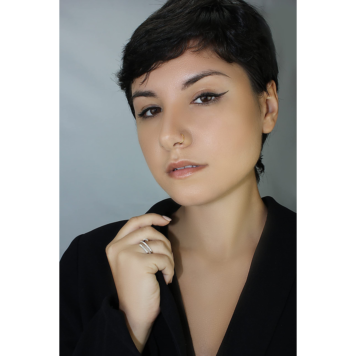 Belantina 1/2 Carat Diamond Spiral Wrap Ring for Women in 14k White Gold (H-I, I1-I2, cttw) Size 7