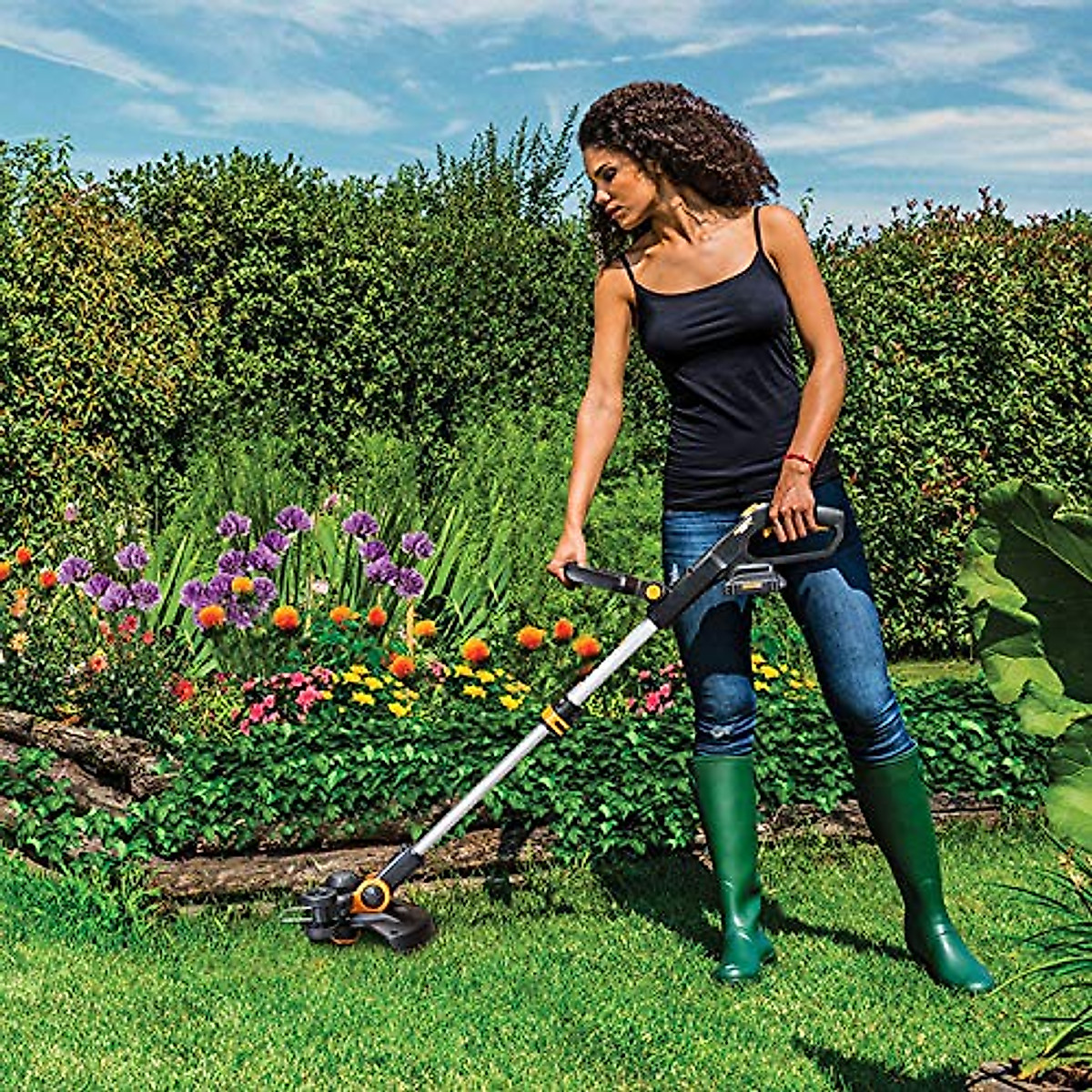 Worx WG163 GT 3.0 20V Cordless Grass Trimmer/Edger with Command Feed, 12in, 2 Batteries and Charger Included (Renewed)
