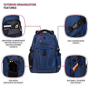 SwissGear 6752 TSA Friendly ScanSmart Laptop Backpack, Navy Ballistic, 17.75-Inch