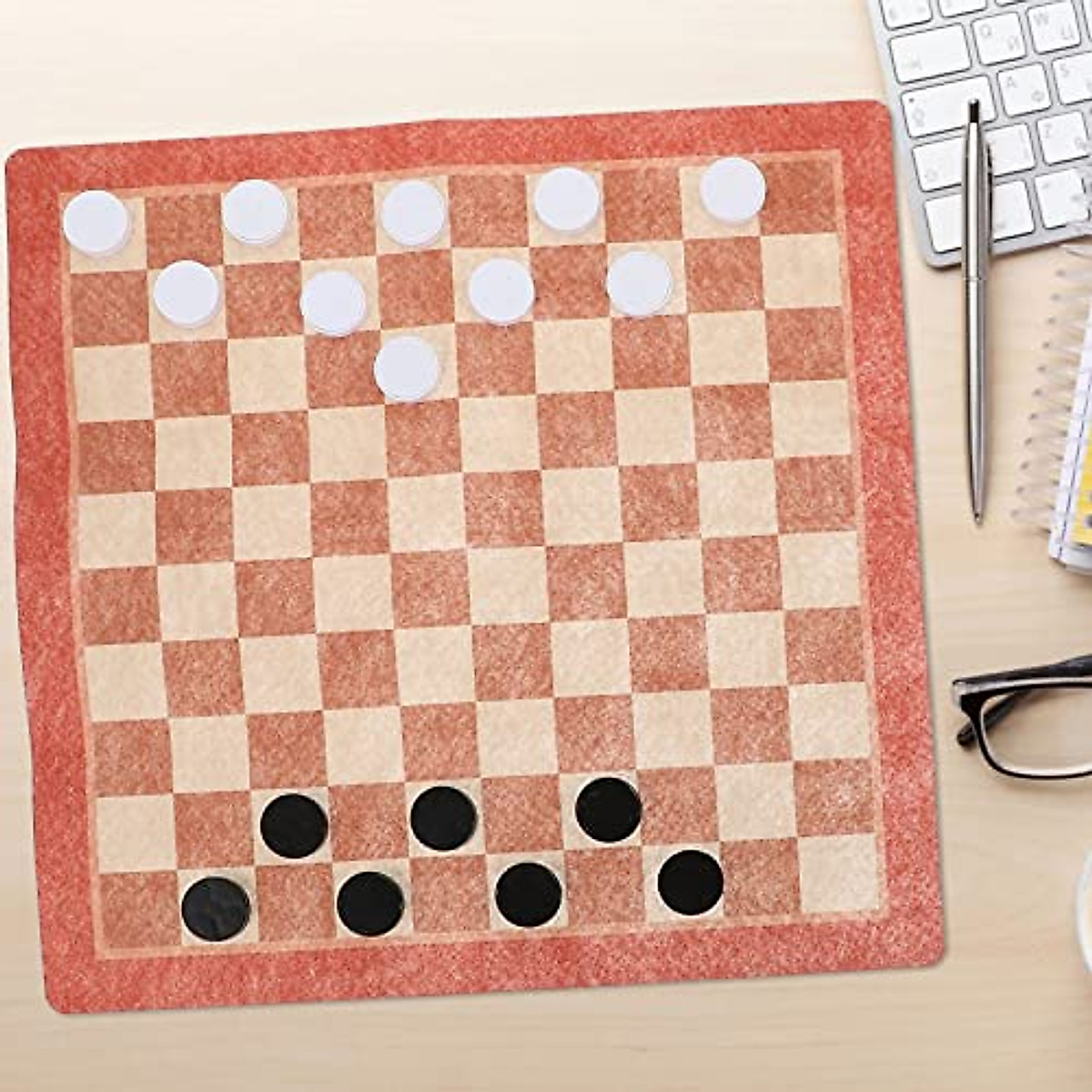 Portable Chess Board Games Tournament Chess Board Roll Up Chess Set Portable Folding Chess Board Tournament Chess Mat for Kids Xmas New Year Party Game Favors Travel Chess Mat