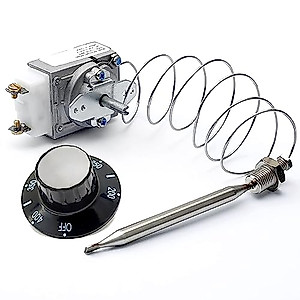 RX-1-36 Thermostat for Fryer 1/4" Mpt Stuff Box, 60125401 Thermostat for Deep Fryer Compatible with Pitco 60125401 fit for Royal Range 3113, Fryer Thermostat 200-400F